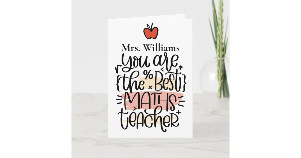 Personalized Maths Teacher Thank You Card | Zazzle