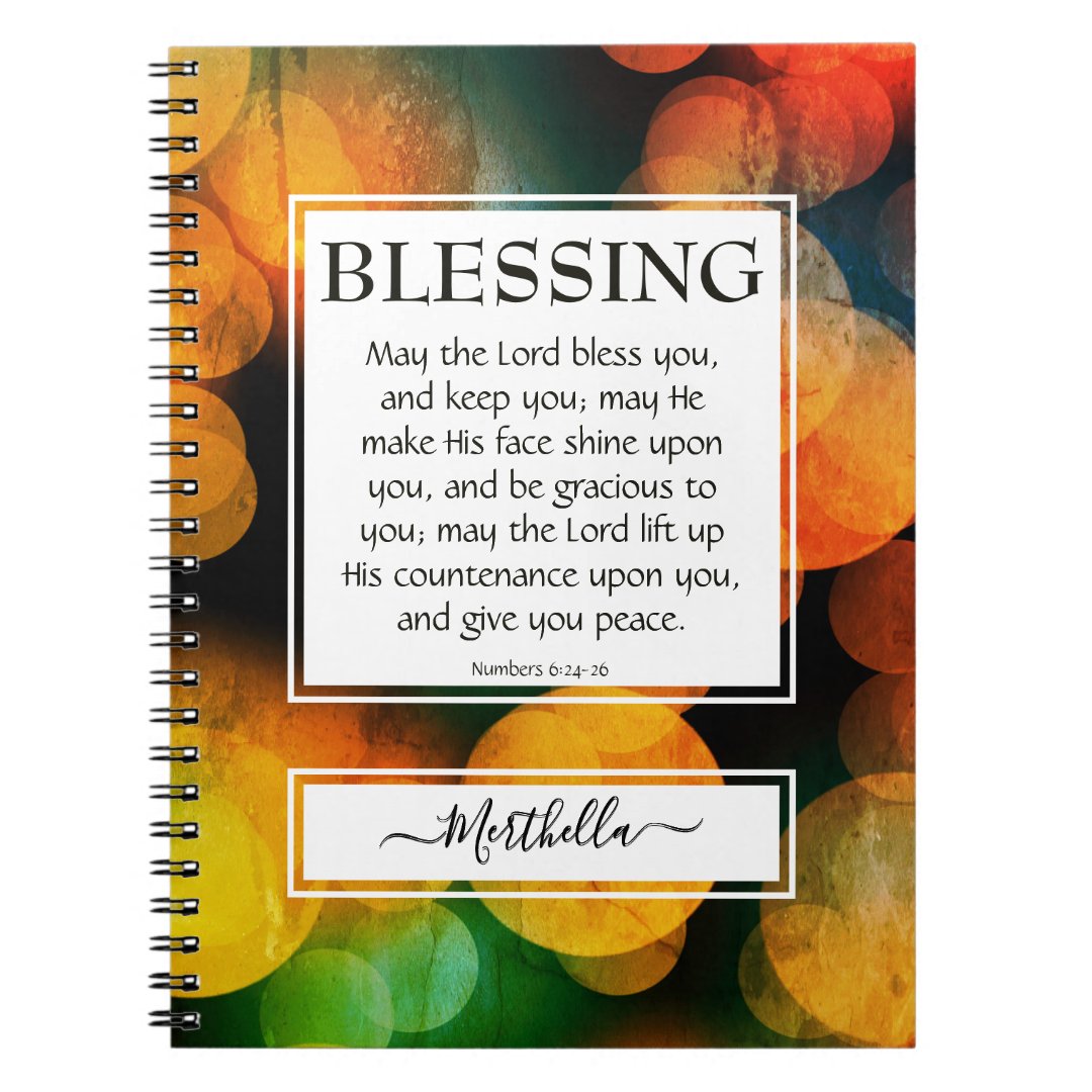 Personalized MAY THE LORD BLESS YOU Prayer Journal | Zazzle