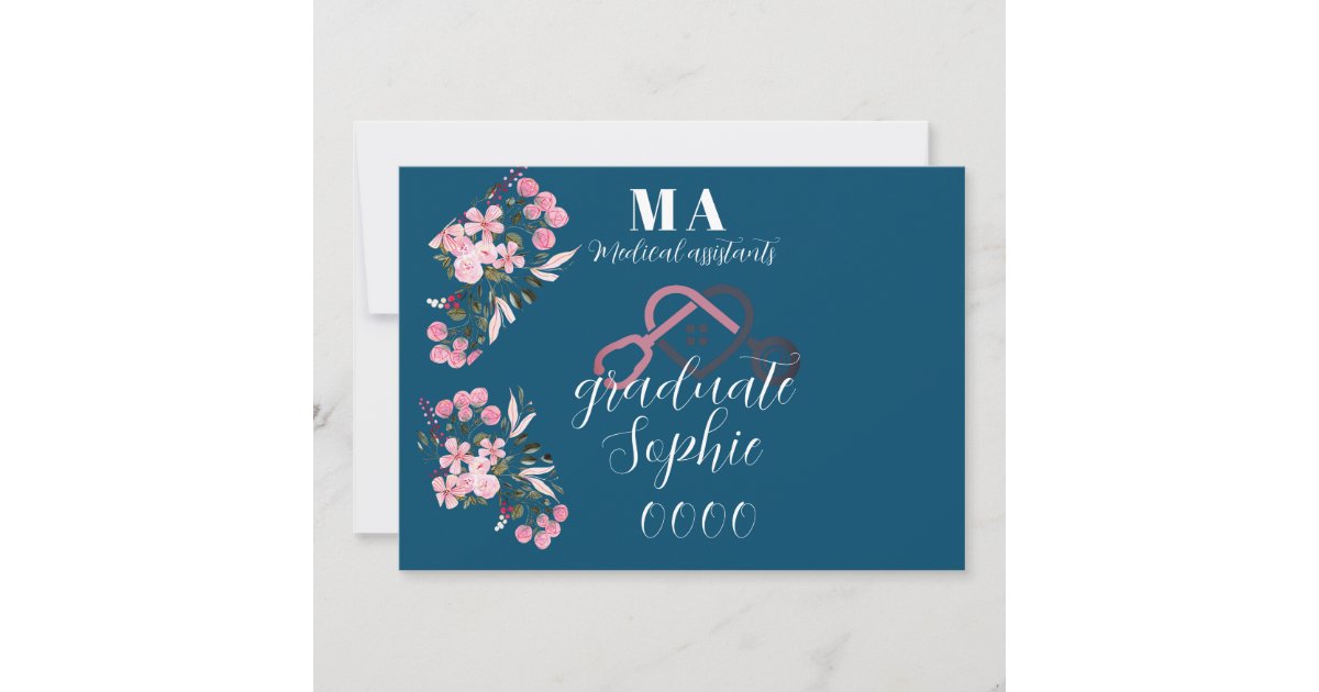 Personalized medical assistants graduate invitation | Zazzle