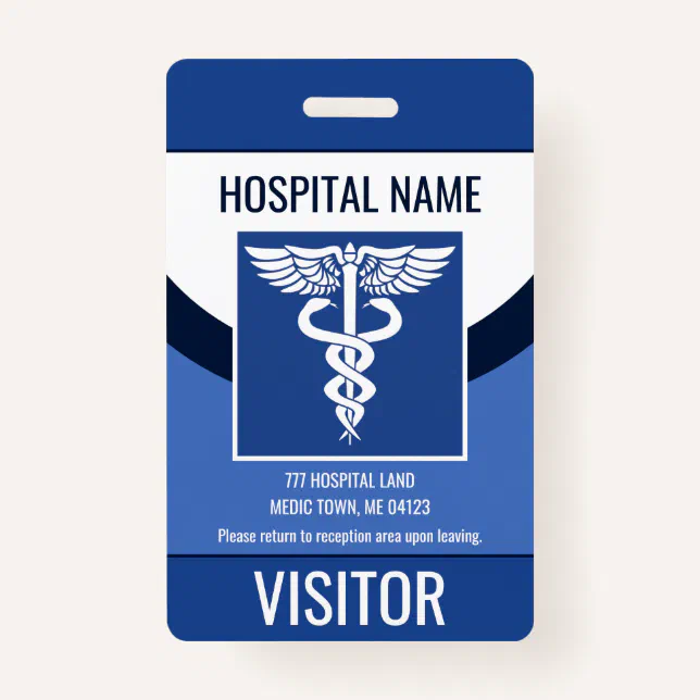 Personalized Medical Visitor Logo Photo ID Badge | Zazzle