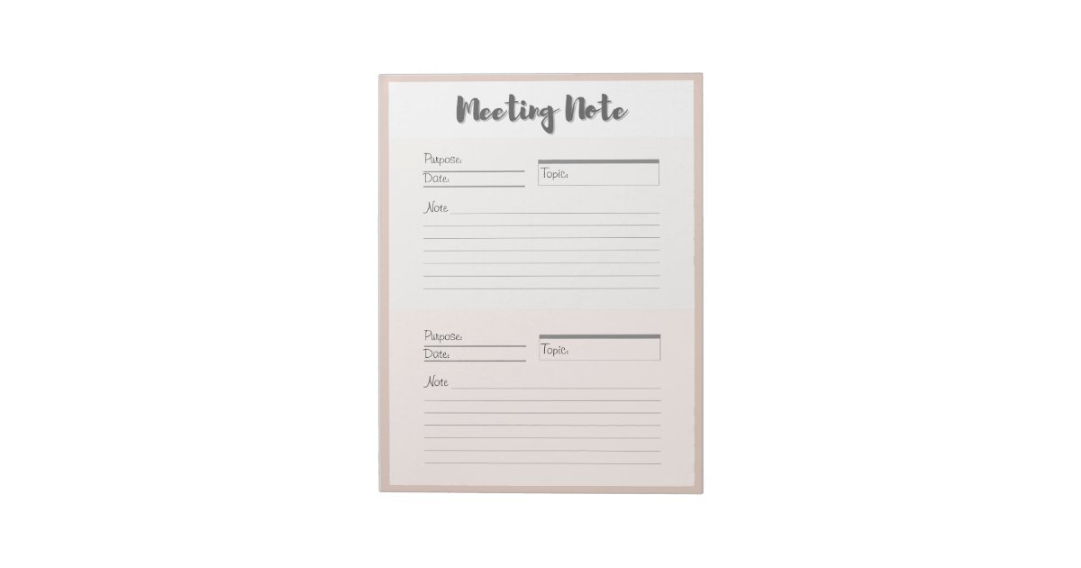 Personalized Meeting Note Notepad | Zazzle