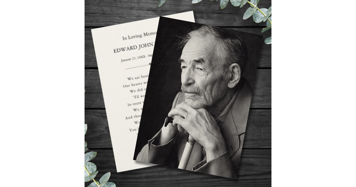 Personalized Memorial Card Custom Photo Sympathy | Zazzle