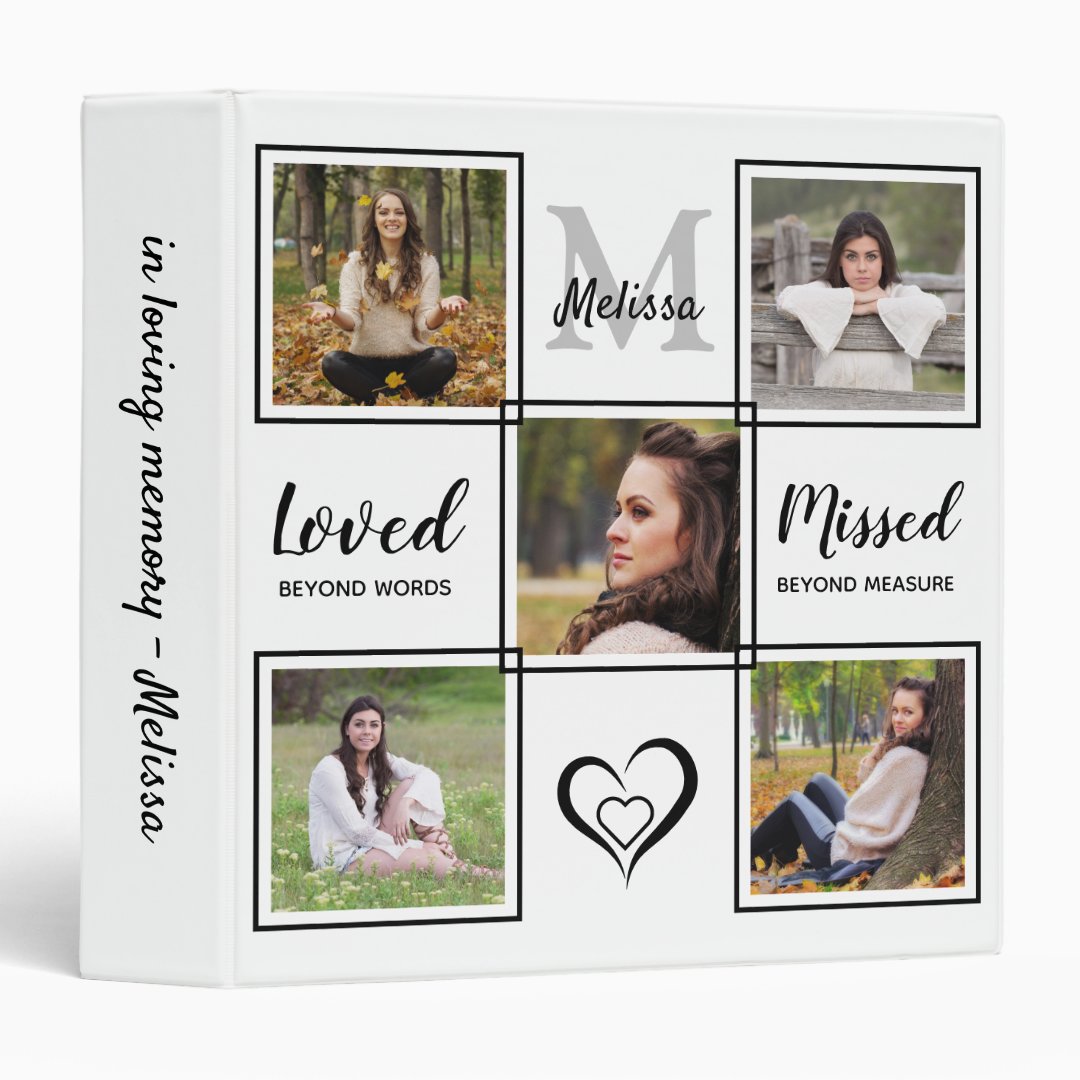 Personalized Memorial In Loving Memory Photo Album 3 Ring Binder | Zazzle