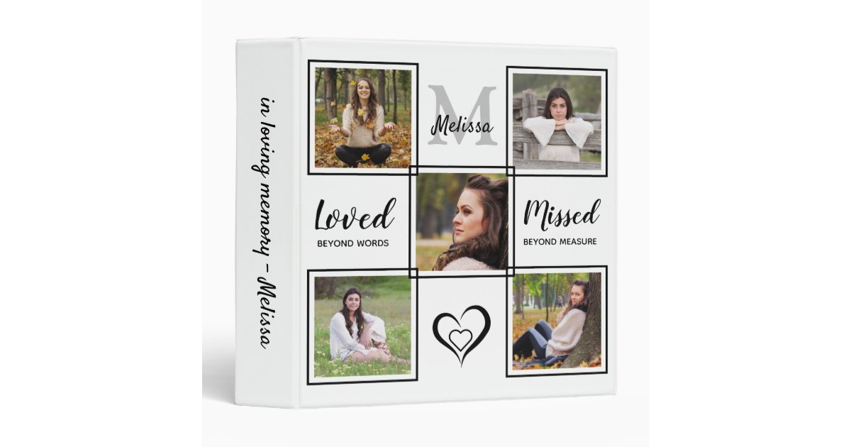 Personalized Memorial In Loving Memory Photo Album 3 Ring Binder | Zazzle