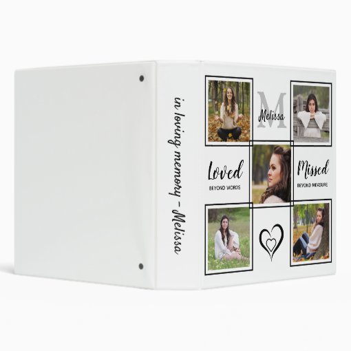 Personalized Memorial In Loving Memory Photo Album 3 Ring Binder | Zazzle