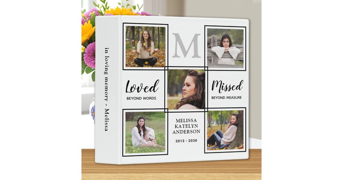 Personalized Memorial In Loving Memory Photo Album 3 Ring Binder | Zazzle
