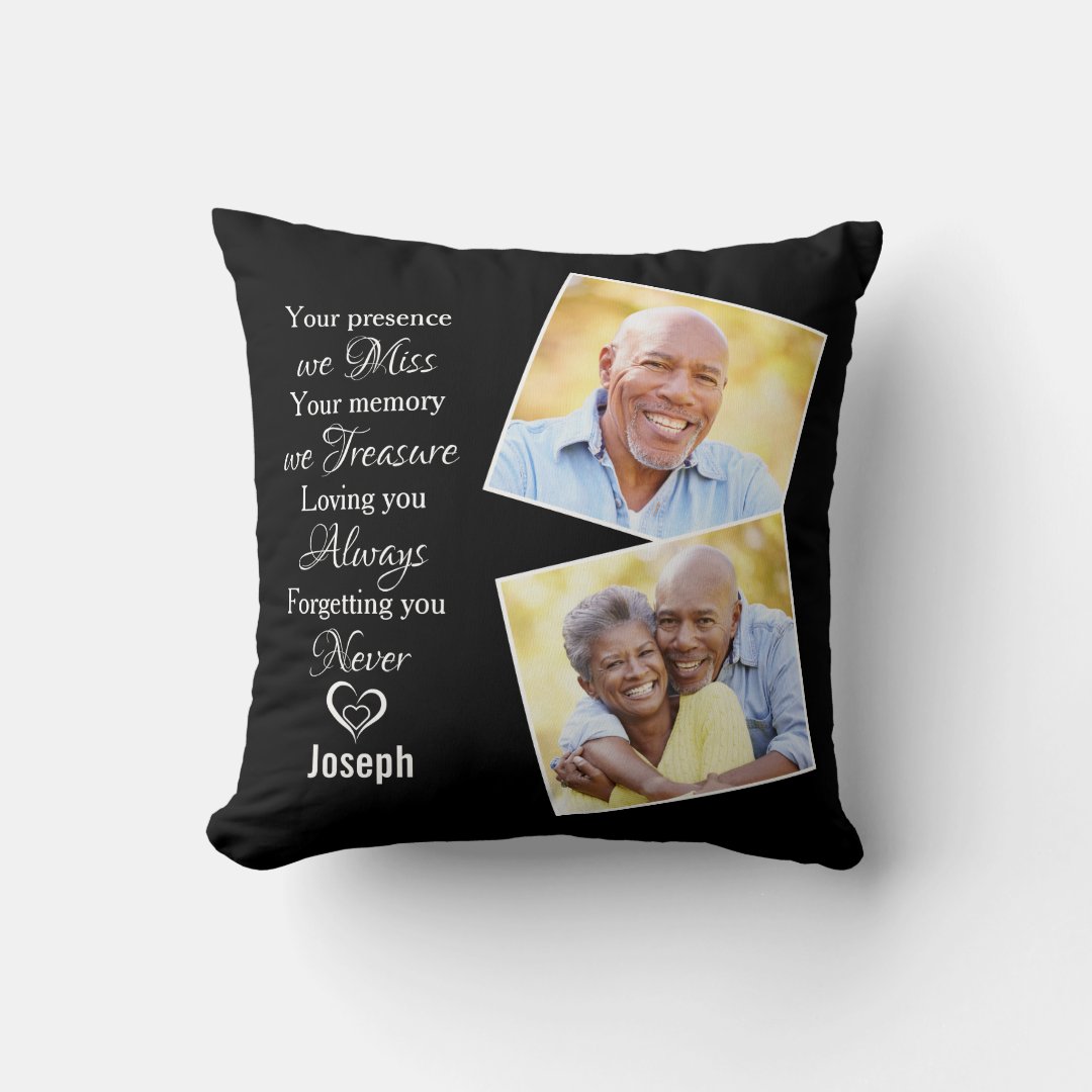 Personalized Memorial Keepsake Remembrance Photo Throw Pillow | Zazzle