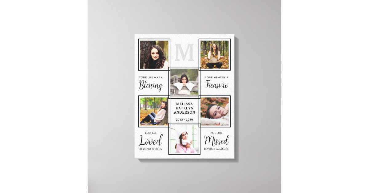 Personalized Memorial Keepsake Unique Photo Canvas Print | Zazzle