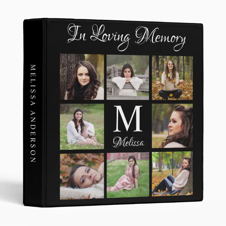 Personalized Memorial Loving Memory Photo Album 3 Ring Binder | Zazzle