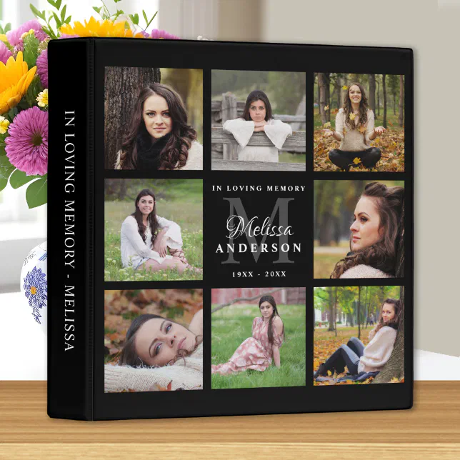 Personalized Memorial Loving Memory Photo Album 3 Ring Binder | Zazzle