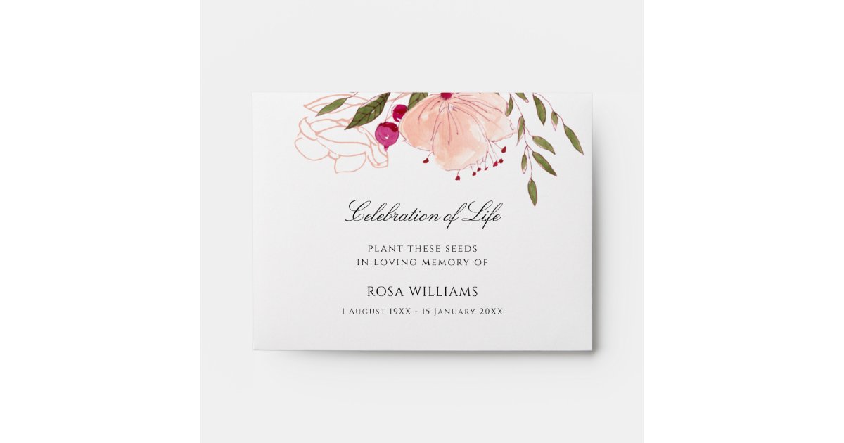 Personalized Memorial Seed Packets for Funerals Envelope | Zazzle