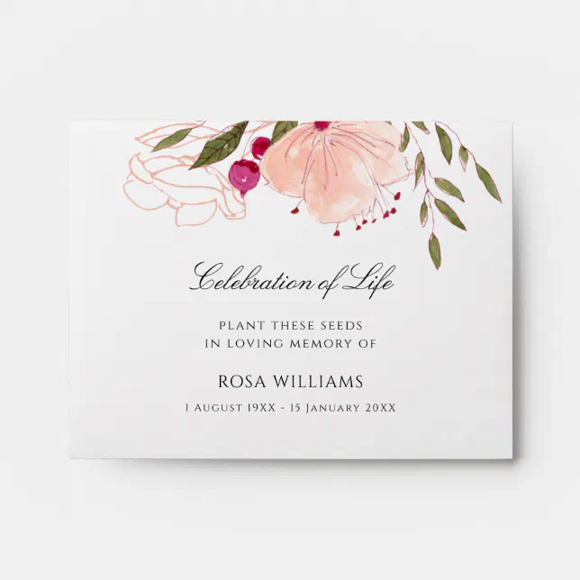 Personalized Memorial Seed Packets for Funerals Envelope | Zazzle