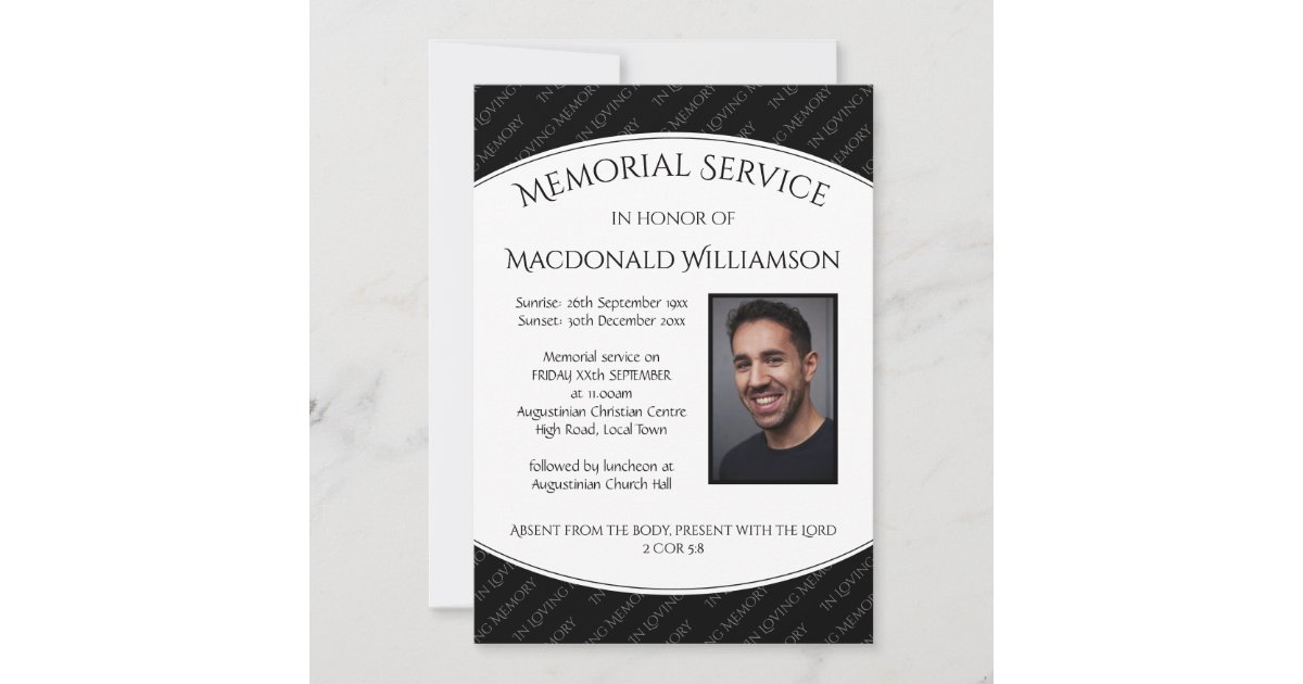 Personalized MEMORIAL SERVICE ANNOUNCEMENT | Zazzle