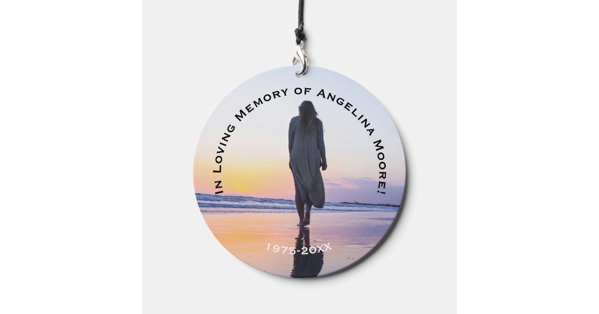 Personalized Memorial Wind Chime Photo and Text Wind Chime | Zazzle