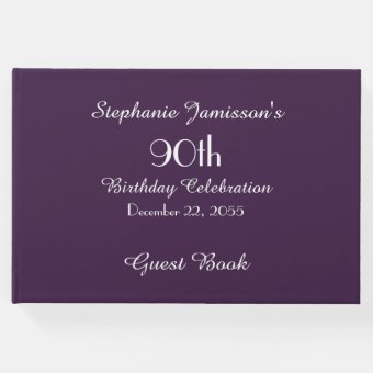 Personalized Memory/Guest Book 90th Birthday Party | Zazzle