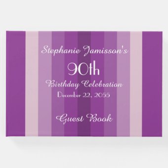Personalized Memory/Guest Book 90th Birthday Party | Zazzle