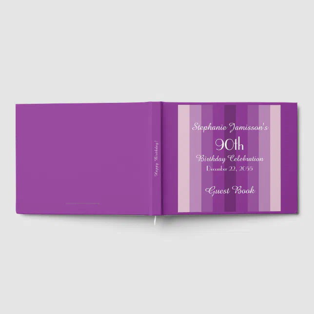 Personalized Memory/Guest Book 90th Birthday Party | Zazzle