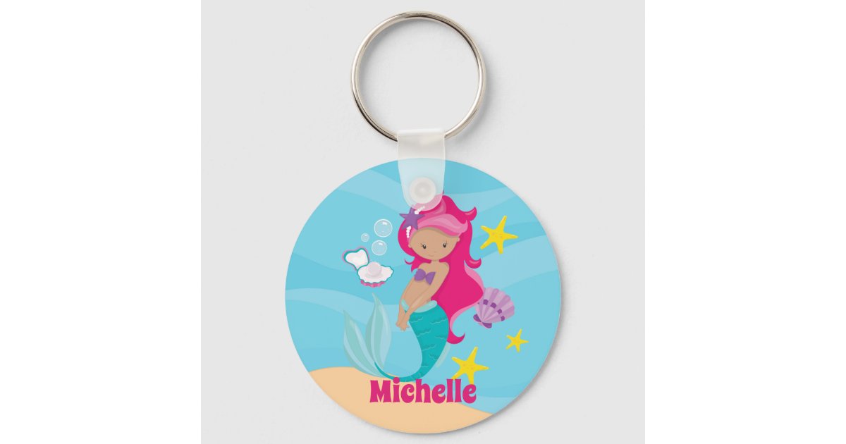 Personalized Mermaid Keychain | Zazzle