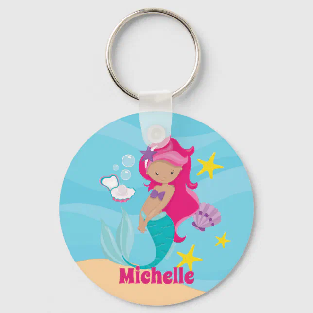 Personalized Mermaid Keychain | Zazzle