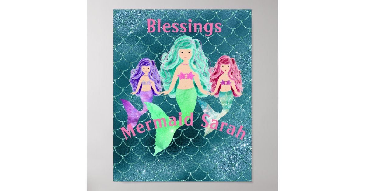 Personalized Mermaid Poster | Zazzle