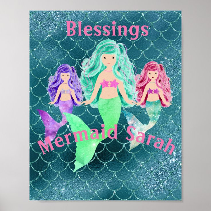 Personalized Mermaid Poster | Zazzle