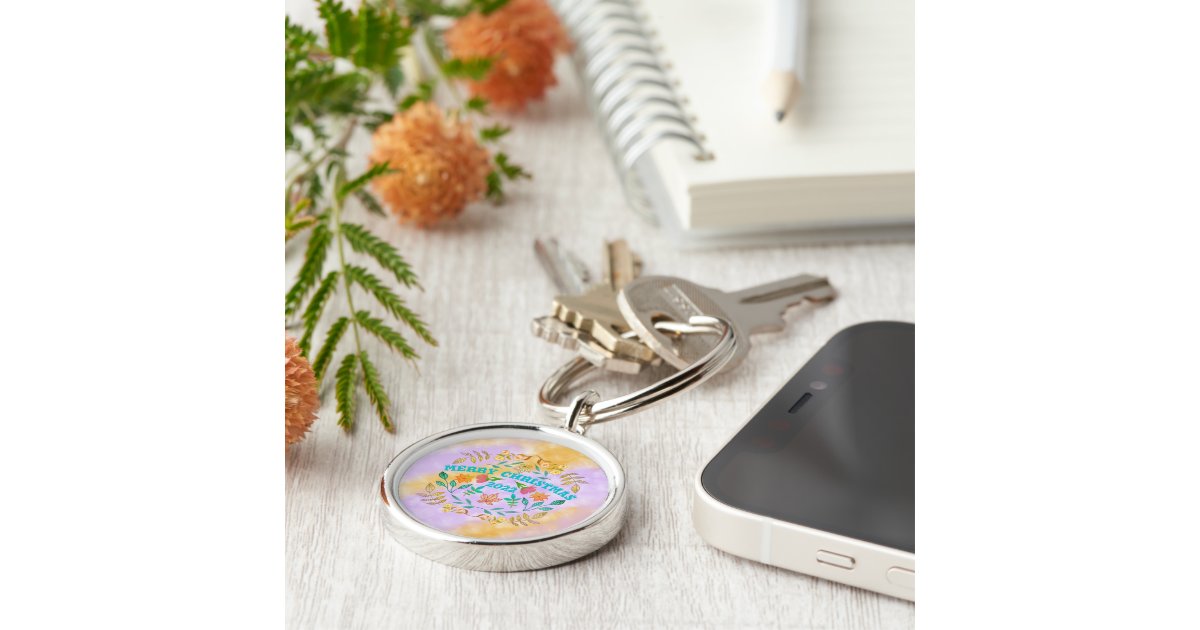 PERSONALIZED MERRY CHRISTMAS 20XX KEYCHAIN | Zazzle