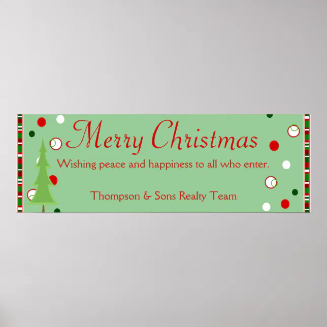 Personalized Merry Christmas Banner Poster | Zazzle