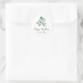 Personalized Merry Christmas Mistletoe Classic Round Sticker | Zazzle