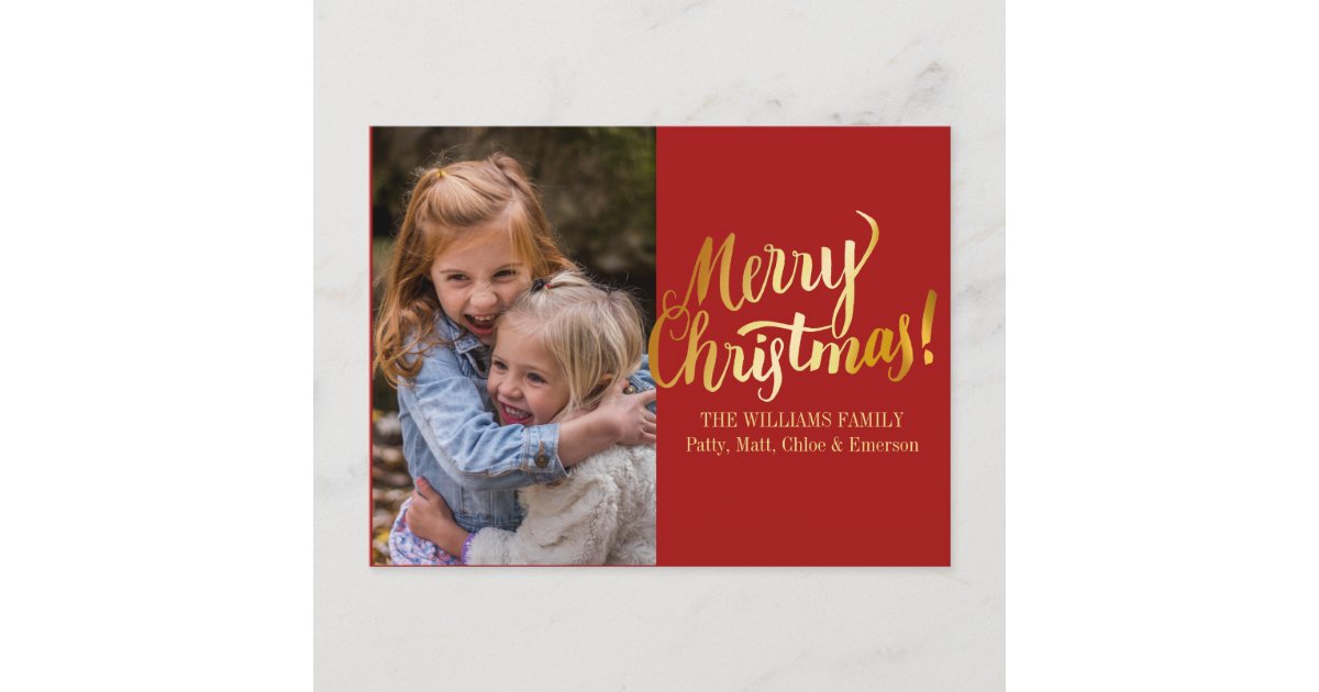 Personalized Merry Christmas Photo Postcard | Zazzle