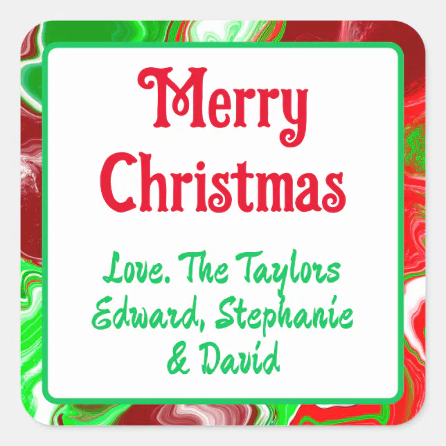 Personalized Merry Christmas To You Square Sticker | Zazzle