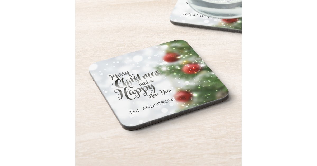 Personalized Merry Christmas Tree | Coaster | Zazzle