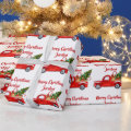 Personalized Merry Christmas Tree Farm Truck Wrapping Paper | Zazzle