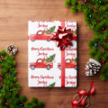 Personalized Merry Christmas Tree Farm Truck Wrapping Paper | Zazzle