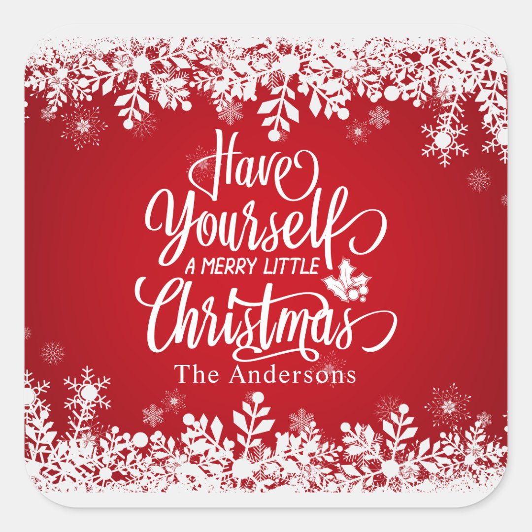 Personalized Merry Little Christmas Sticker Seal | Zazzle