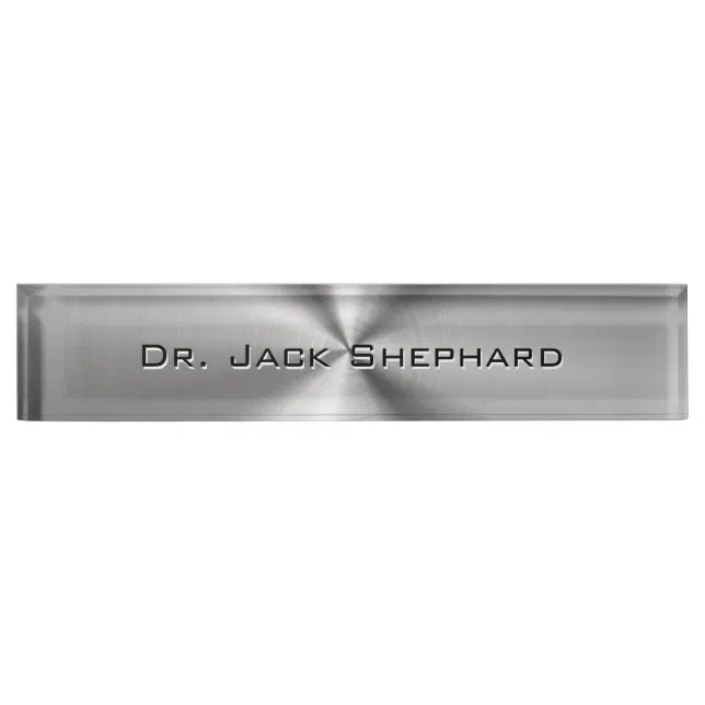 Personalized Metallic Radial Texture Desk Name Plate | Zazzle