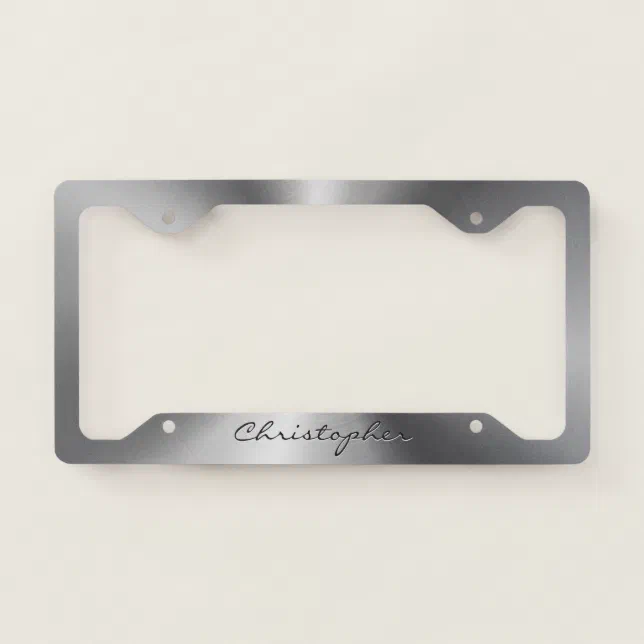 Personalized Metallic Radial Texture License Plate Frame | Zazzle