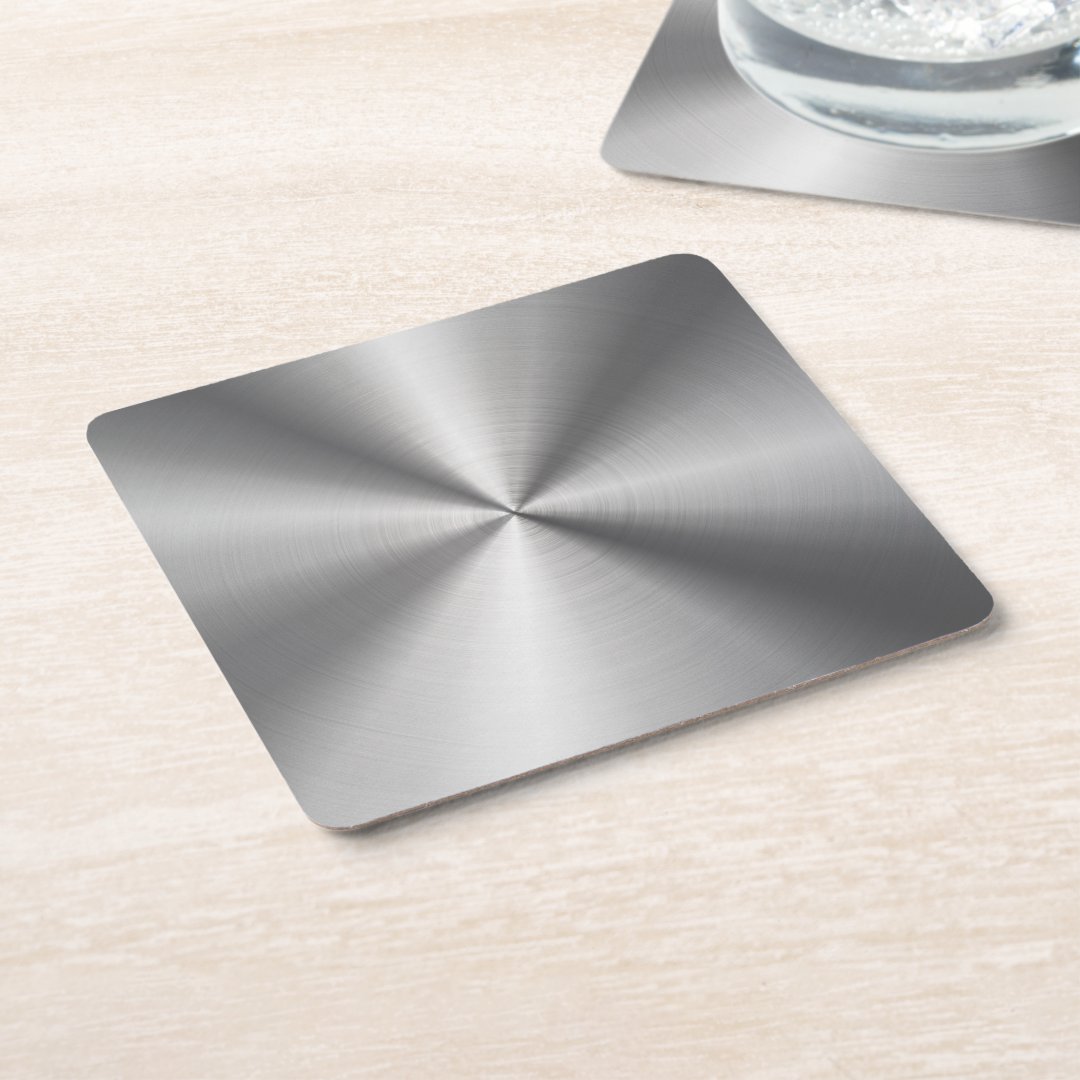 Personalized Metallic Radial Texture Square Paper Coaster | Zazzle