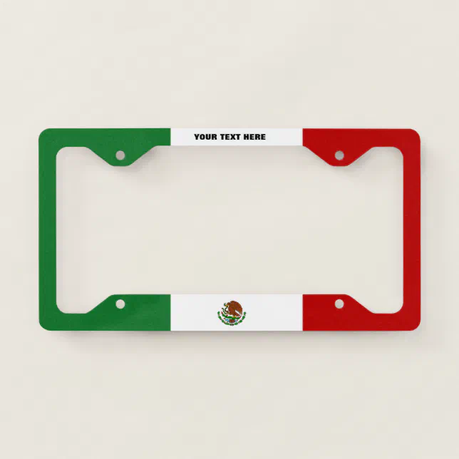 Personalized Mexican Flag License Plate Frame | Zazzle