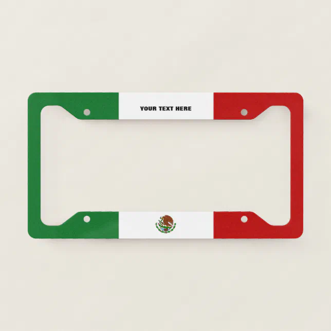 Personalized Mexican Flag License Plate Frame | Zazzle