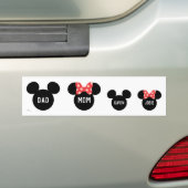 Personalized Mickey & Minnie Family Bumper Sticker | Zazzle