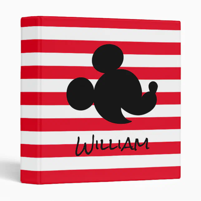 Personalized Mickey & Minnie Silhouette Binder | Zazzle
