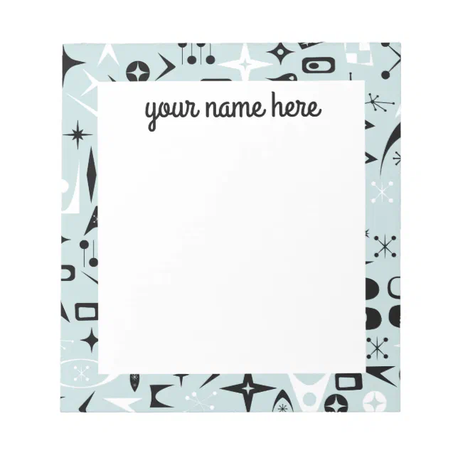 Personalized Mid Century Modern Notepad | Zazzle