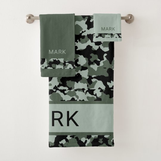 Personalized Military Green Camo Camouflage Bath Towel Set | Zazzle.com