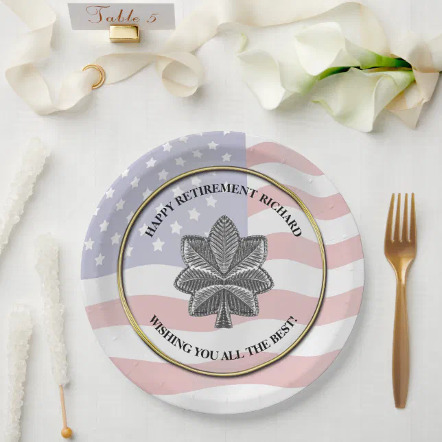 Personalized Military Retirement Party Paper Plates | Zazzle
