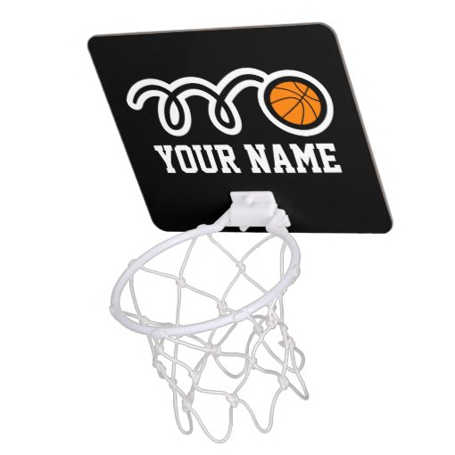 Personalized mini basketball hoop with custom name | Zazzle