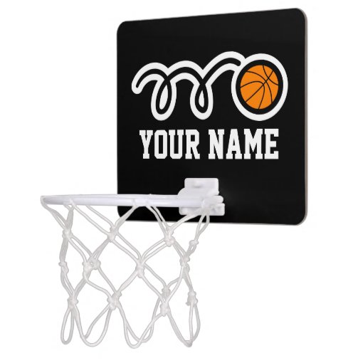 Personalized mini basketball hoop with custom name | Zazzle