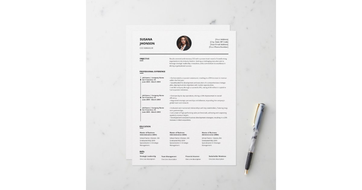 Personalized Minimalist Clean Resume Template | Zazzle