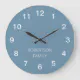 Personalized Minimalist Dusty Blue Wall Clock | Zazzle