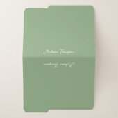Personalized Minimalist Sage Green Script Font File Folder | Zazzle