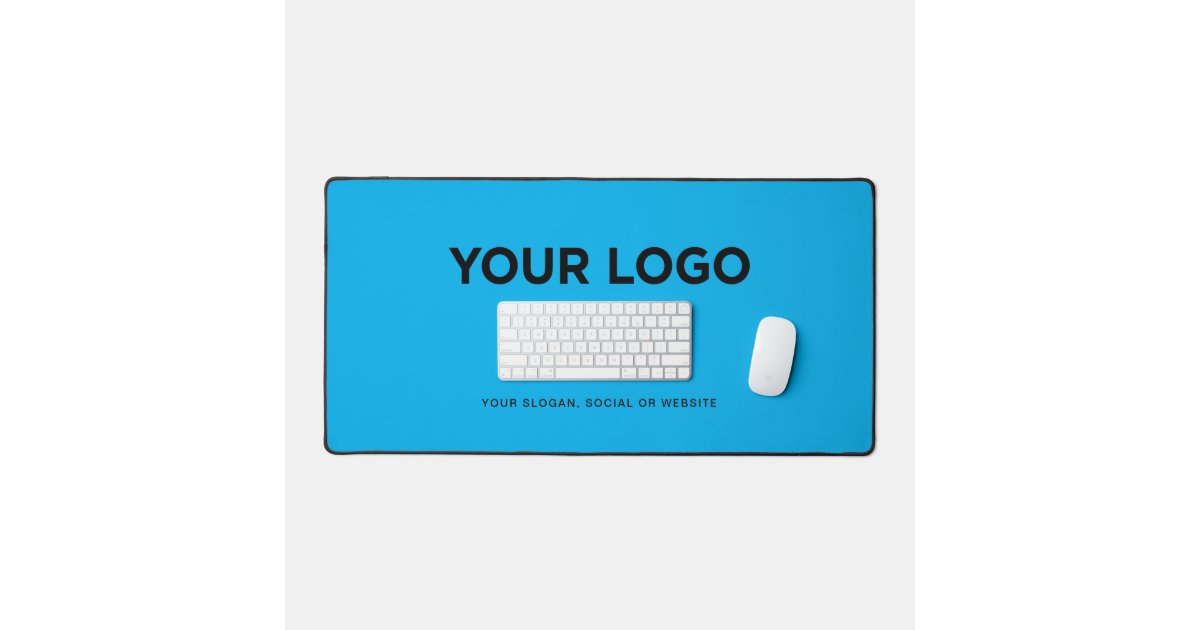 Personalized Minimalist Simple Logo and Text Desk Mat | Zazzle